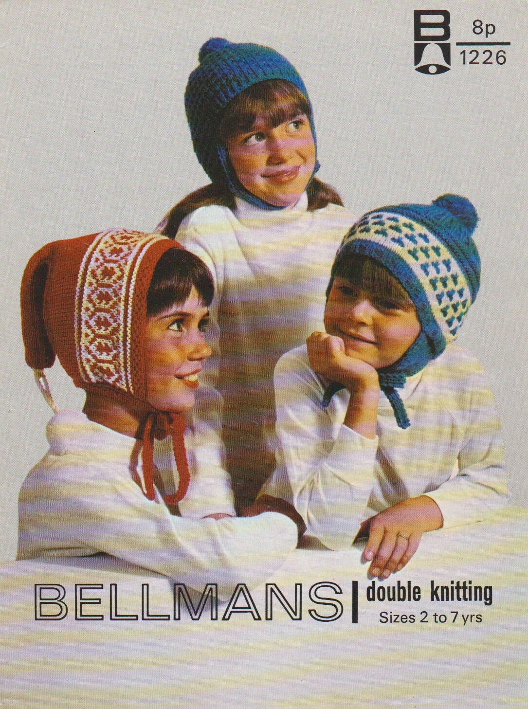 Childrens Norwegian Cap / Hat, 2-7 years, DK, 80s Knitting Pattern, Be ...